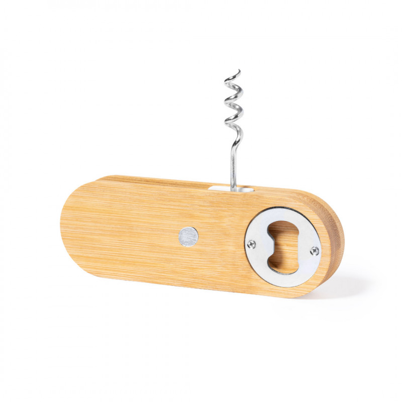 Décapsuleur bois personnalisable - magnétique - décapsuleur original