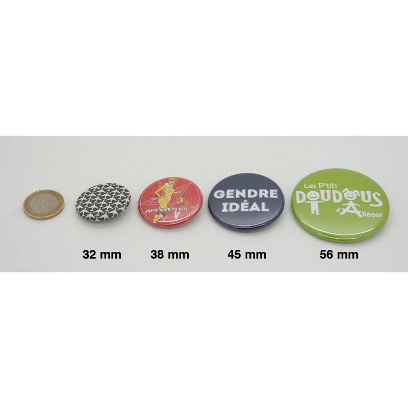 Badge personnalisé - Badge épingle personnalisable diamètre 56mm